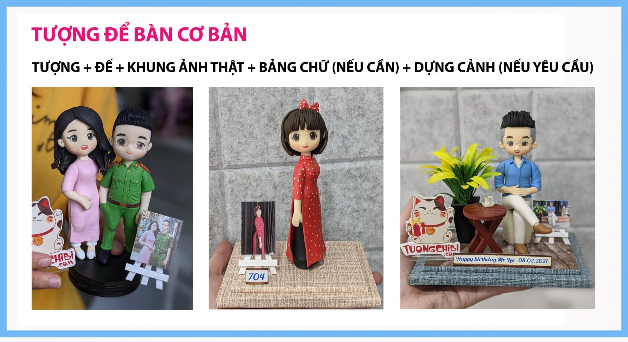 Tượng chibi đất sét - Bảng giá nặn tượng theo yêu cầu - Quà sinh nhật